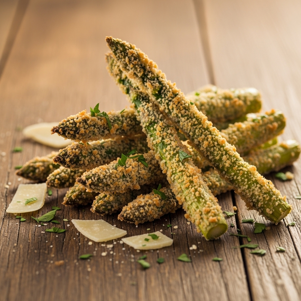 Rezept: Knuspriger Parmesan Spargel aus der Heißluftfritteuse