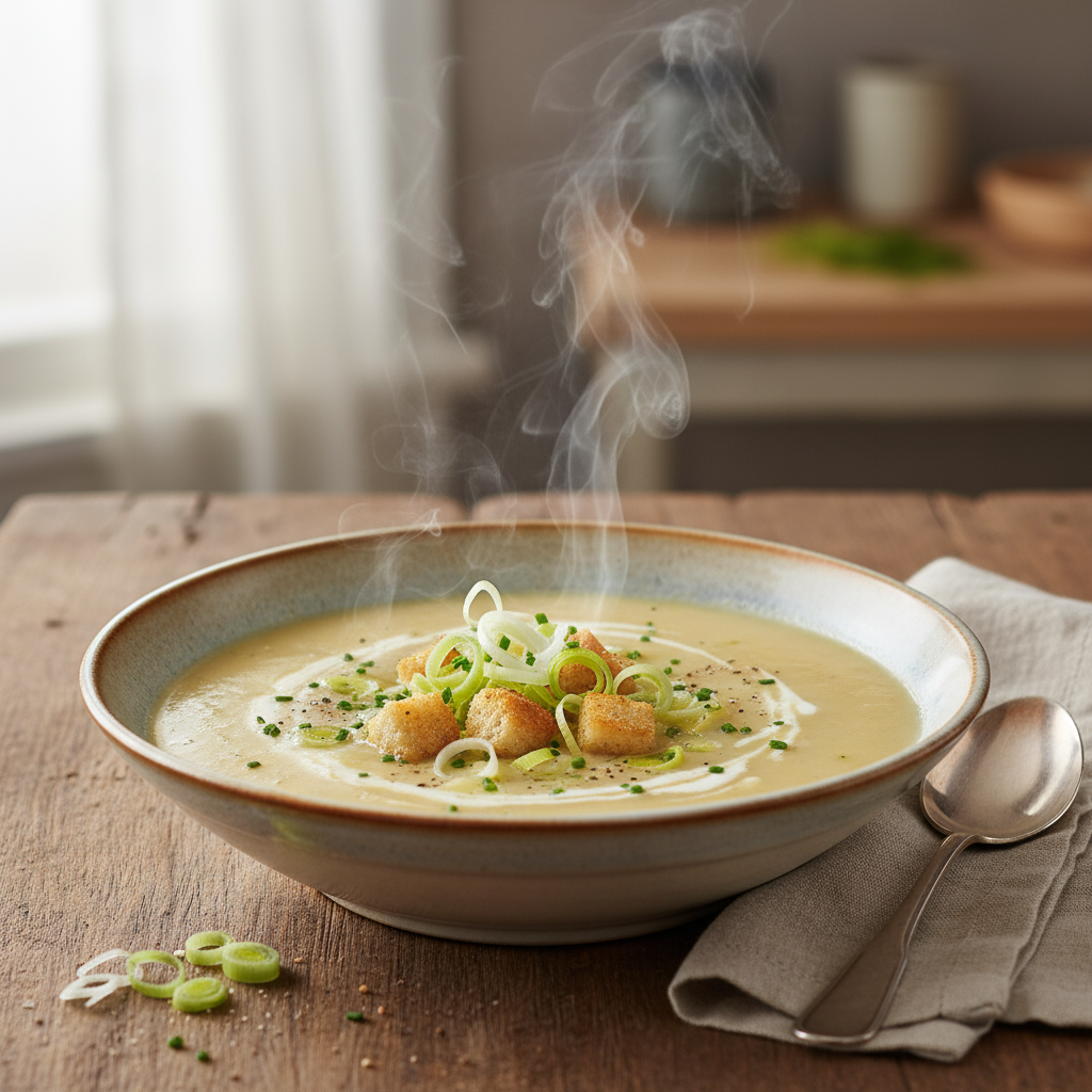 Rezept: Cremige Kartoffel Lauch Suppe: Ein aromatisches Rezept