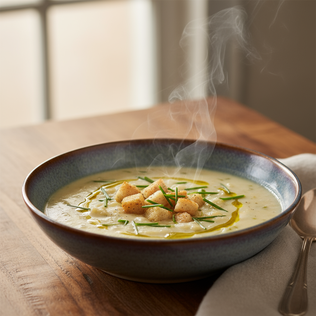Rezept: Cremige Lauch Kartoffel Suppe: Ein aromatischer Klassiker