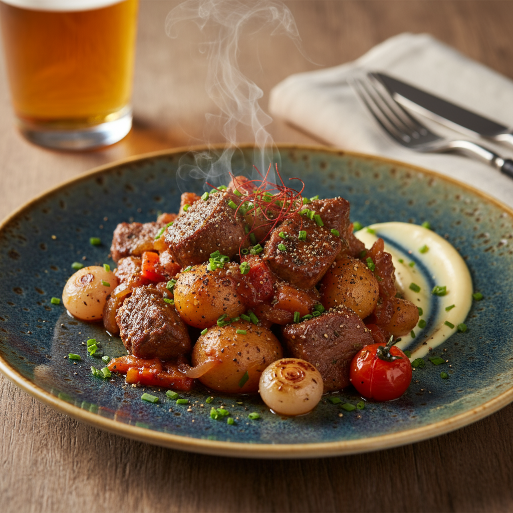 Rezept: Würziger Pfefferpotthast: Zartes Rindfleisch nach westfälischer Art