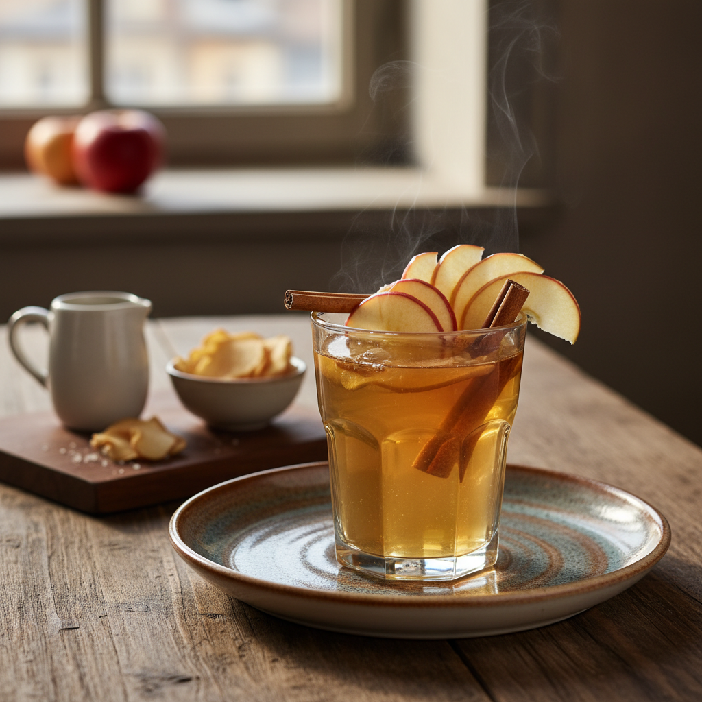 Rezept: Aromatischer Apfel Calvados Cocktail mit Zimt