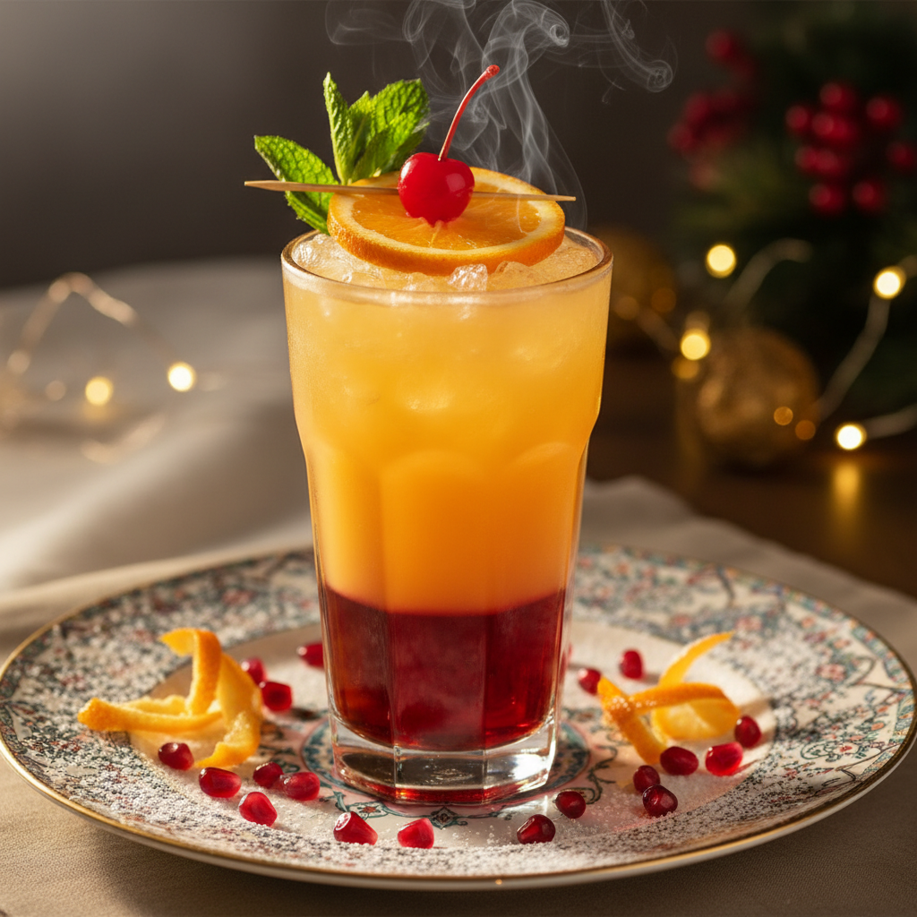 Rezept: Fruchtiger Virgin Sunrise mit Orangensaft und Grenadine